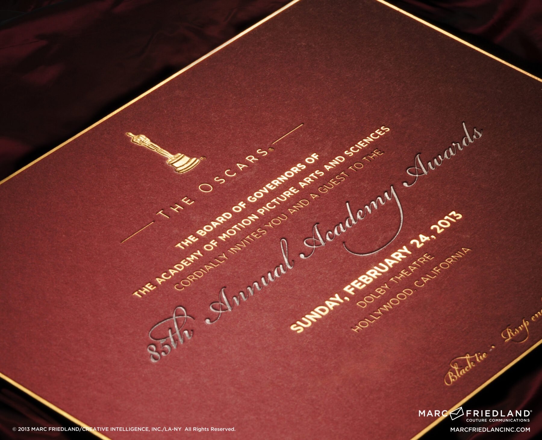 Oscar envelope and winners' announcement card designer Marc Friedland
