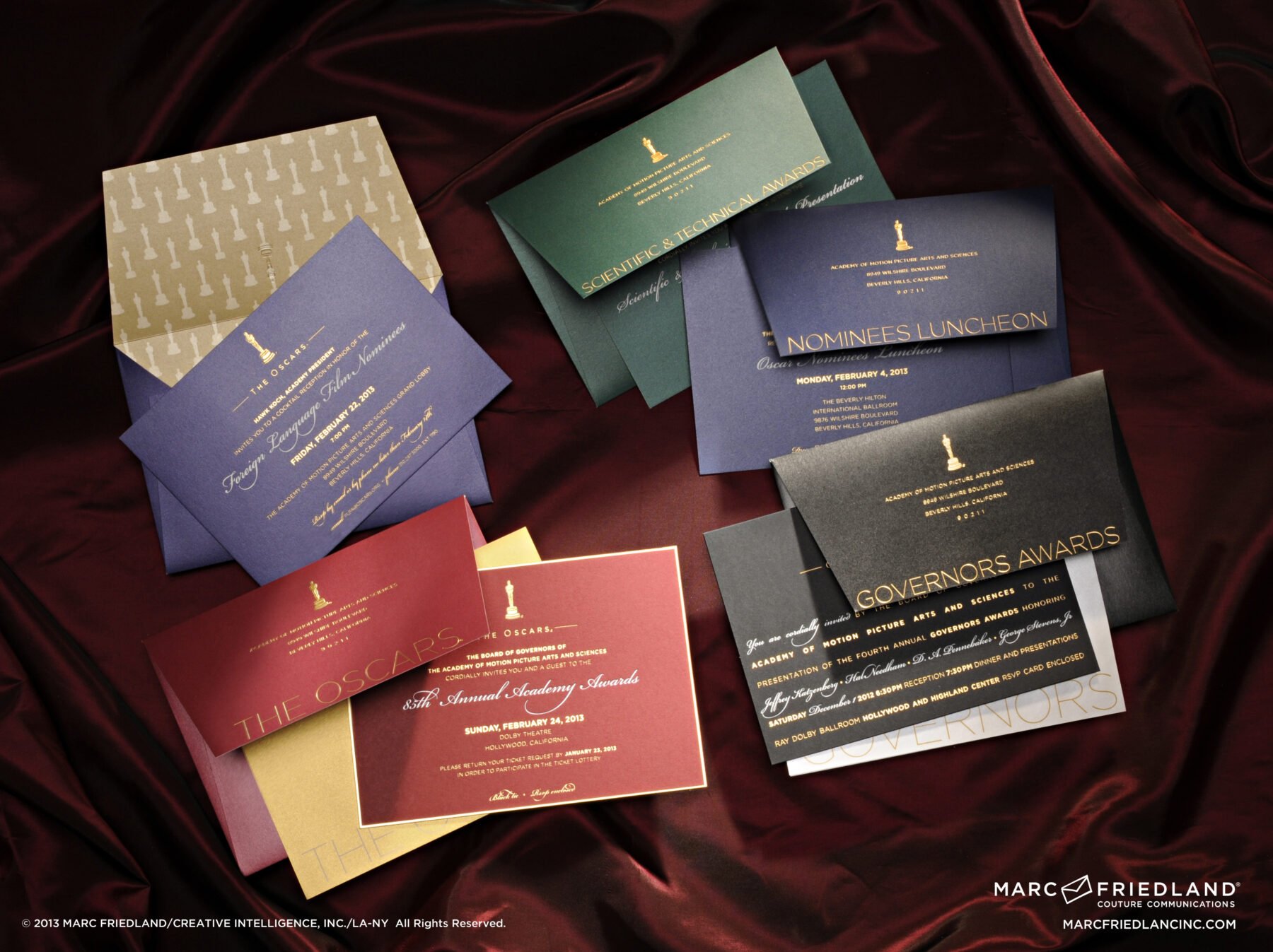 Oscar envelope and winners' announcement card designer Marc Friedland