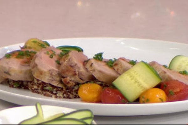 Chef Ryan DePersio's Pork Tenderloin with Quinoa Salad, Cherry Tomatoes ...