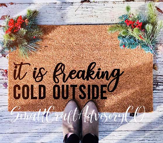 21 Trendy Winter Doormats For Your Front Porch - Candie Anderson