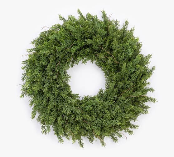 10 Beautiful Faux Cedar Wreaths For Your Mantel - Candie Anderson